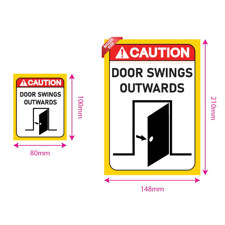 CAUTION DOOR SWINGS OUTWARDS SIGN/SIGNAGE | CAUTION SIGN, DOOR SIGN ...