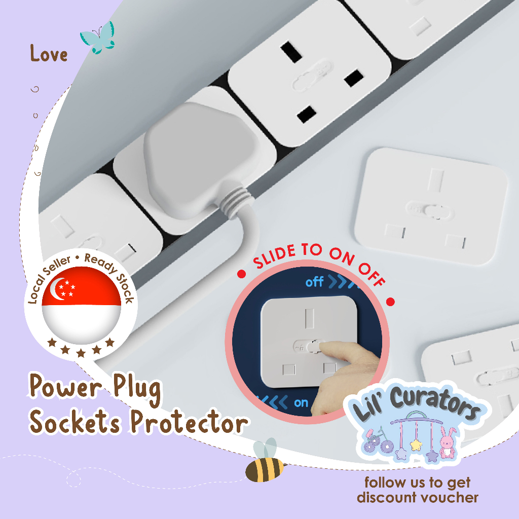 [Lil' Curators] Convenient Slide On SG Electric Outlet Socket Cover ...