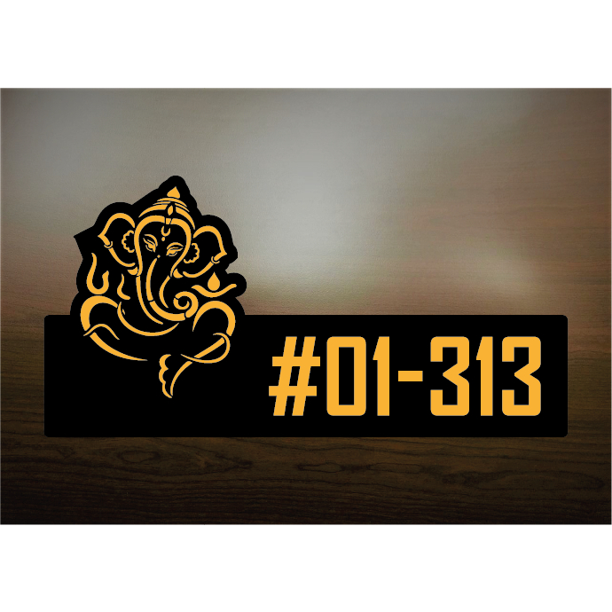 Lord Ganesh House Unit Number Plate | Elephant God | Acrylic Signage ...