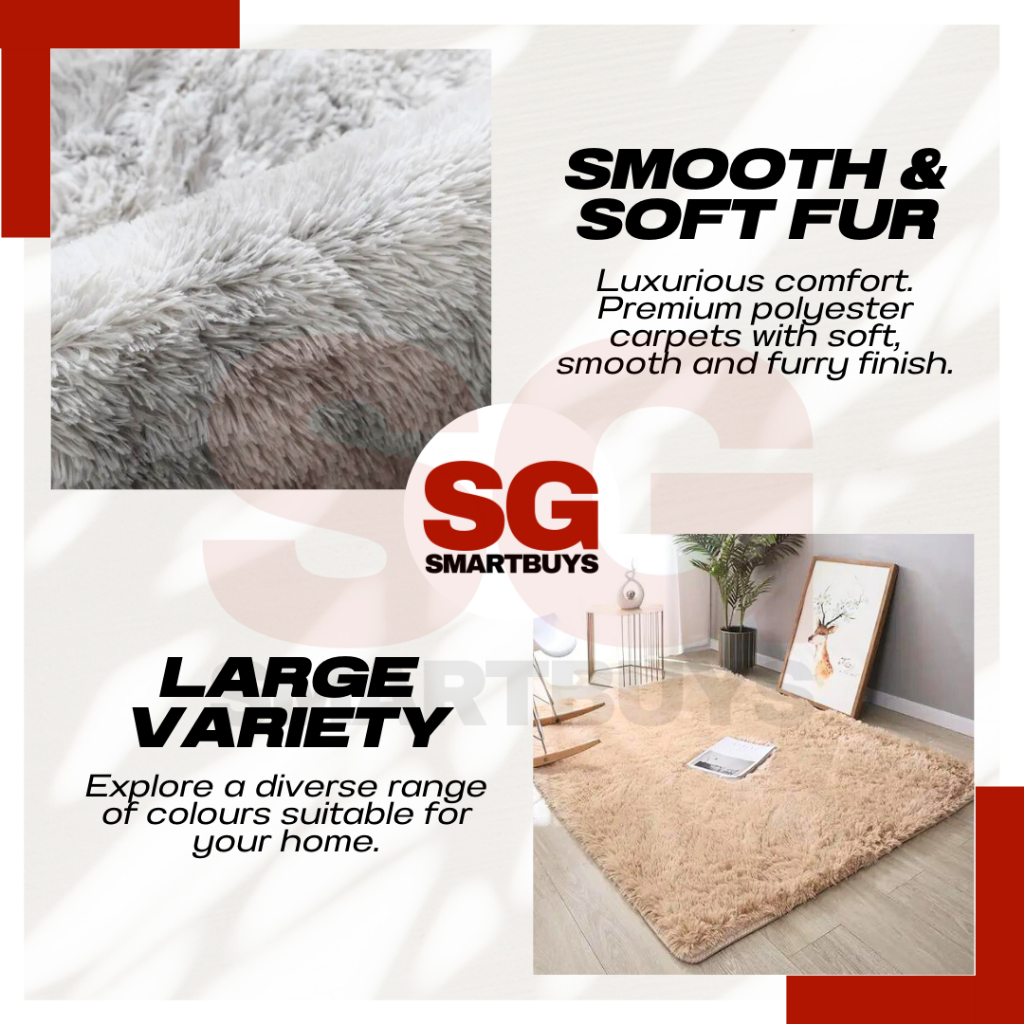 𝗥𝗔𝗬𝗔 𝗦𝗔𝗟𝗘 🎉 | 🇸🇬 🔥 NON SHED FLUFFY SUPER SOFT FUR CARPET RUG 🔥 NORDIC ...