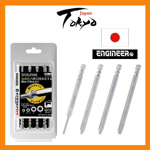 Engineer 4 Piece Screw Extractor Set | Broken Rounded Screws Remover ...