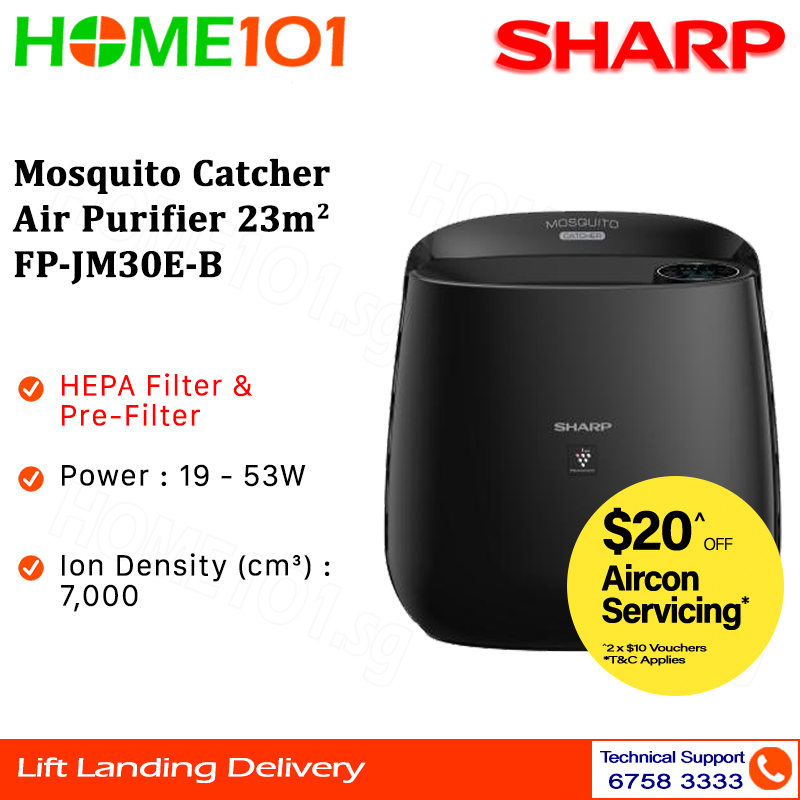 Sharp Mosquito Catcher Air purifier 23m² FP-JM30E-B | Shopee Singapore