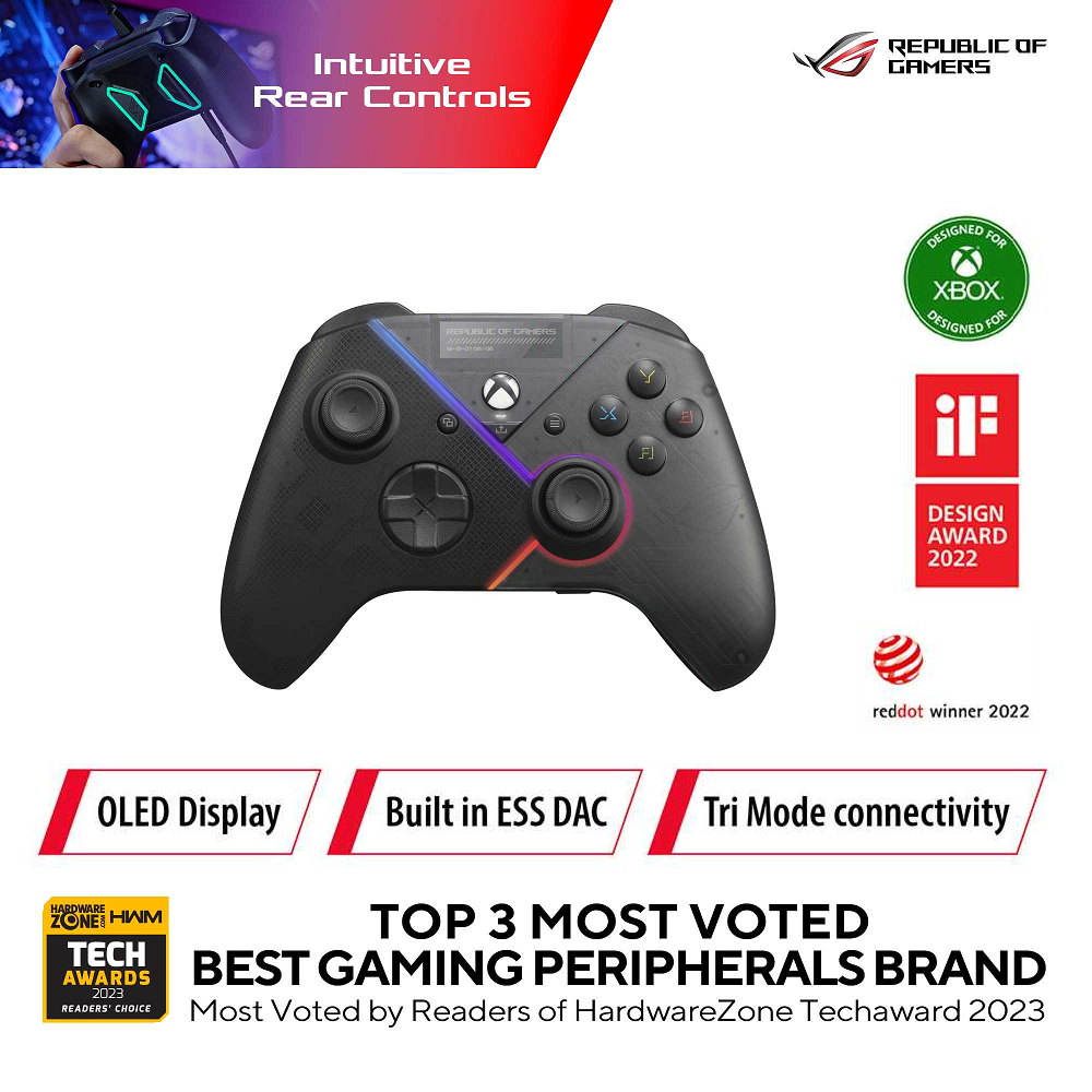 ROG Raikiri Pro PC controller - OLED, Tri-Mode Connection, selectable ...