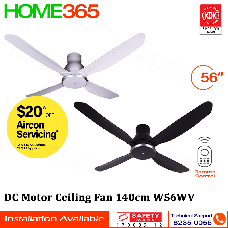 KDK DC Motor Ceiling Fan 140cm with Remote 56" W56WV | Shopee Singapore