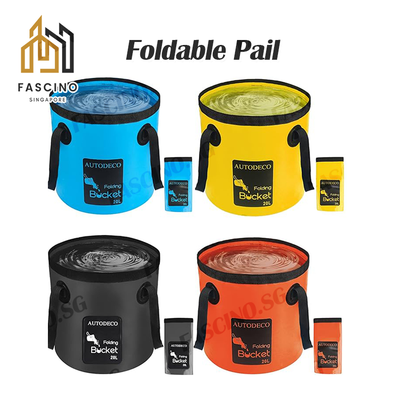 【SG】20L Outdoor Foldable Pail Portable Collapsible Bucket Folding Water ...