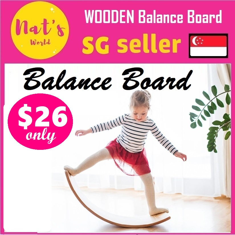 Wooden Balance Board Wobble Balance Board Rocker Board Natural Wood ...