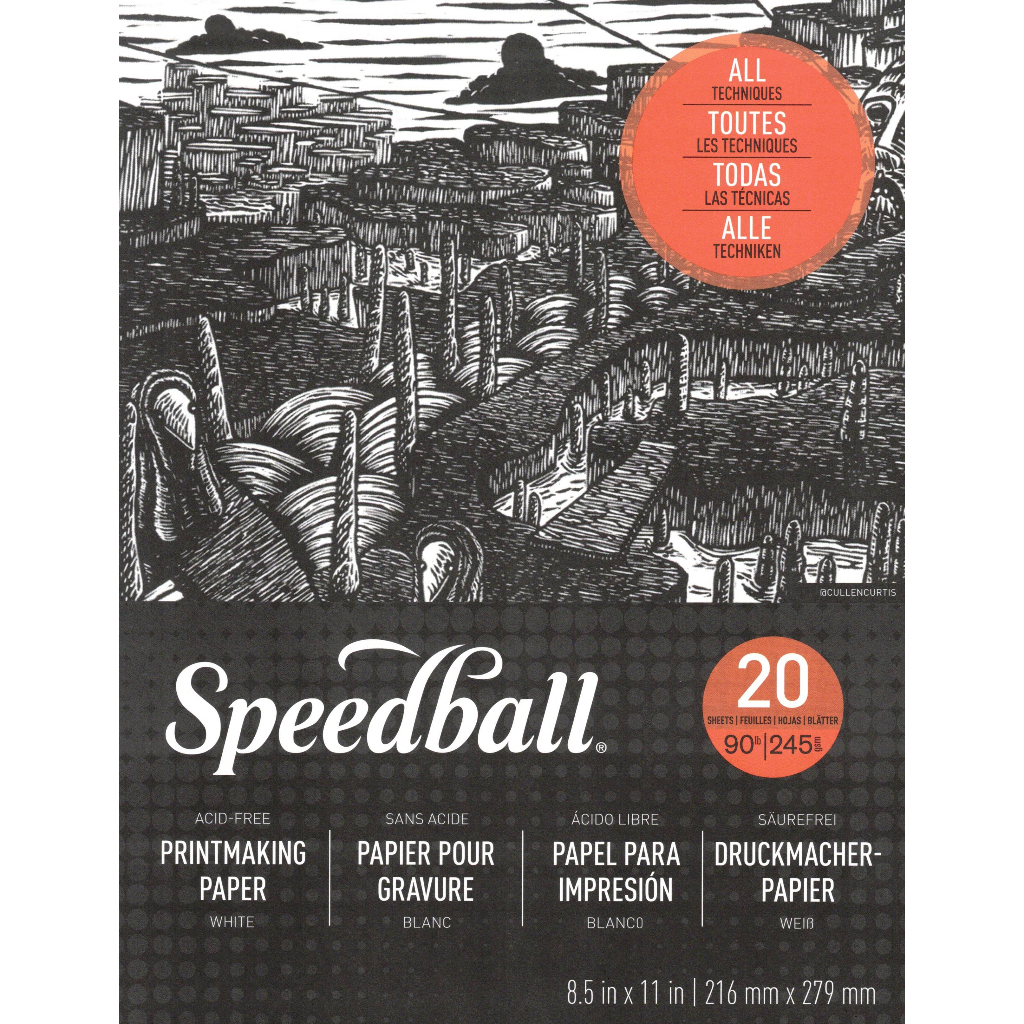 Speedball Printmaking Pad White, 8.5x11in, 245gsm(90lb), 20sht, SBA ...