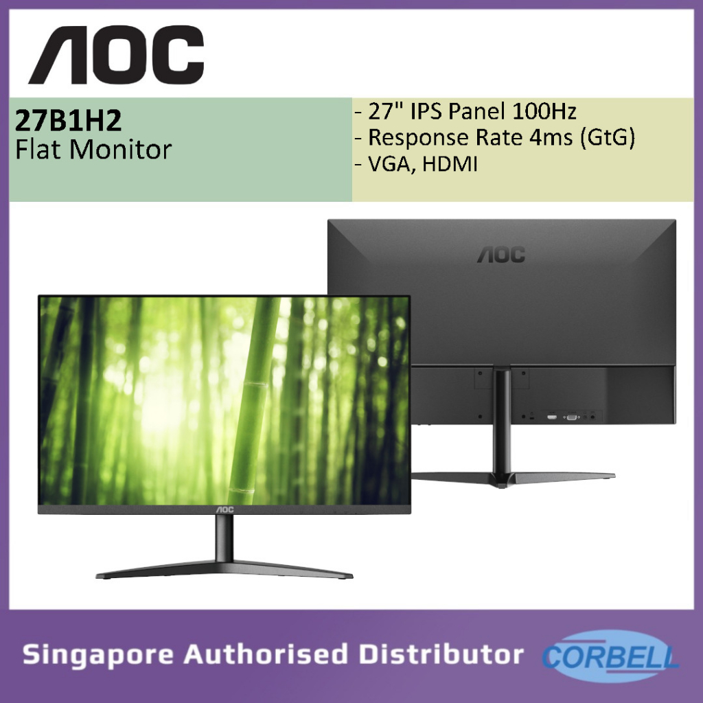 AOC 27B1H2 27" IPS Panel Monitor Full HD Ultra slim Monitor (1920 x ...
