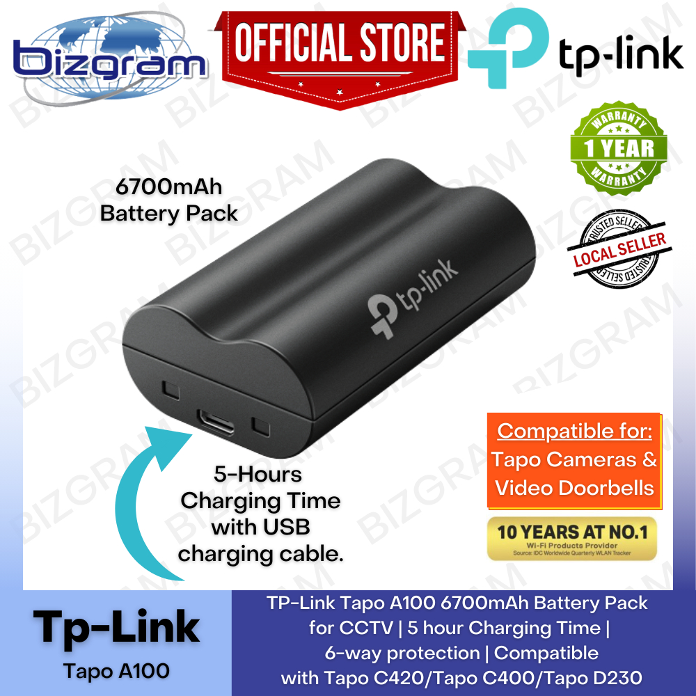 Tp-Link Tapo A100 6700mAh Battery Pack for CCTV, 5-hour Charging Time ...
