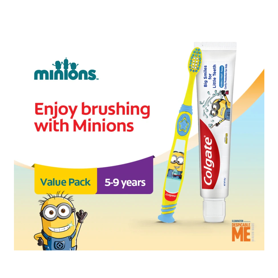 COLGATE Kids Minion Travel Kit (Toothpaste(40g) + Toothbrush) | Shopee ...