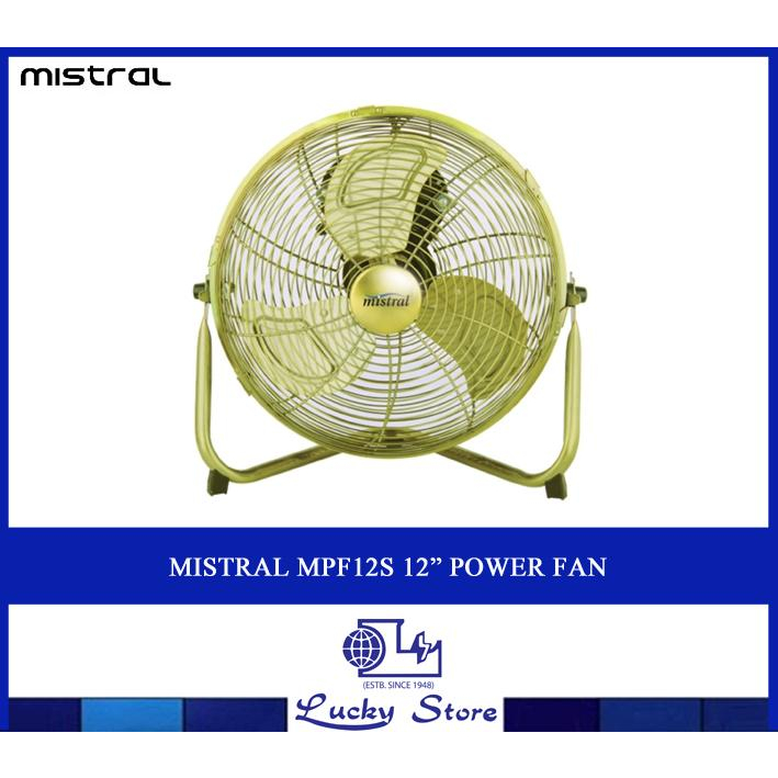 MISTRAL MPF12S 12 INCH HIGH VELOCITY POER FAN, FLOOR TYPE, METAL BLADE ...