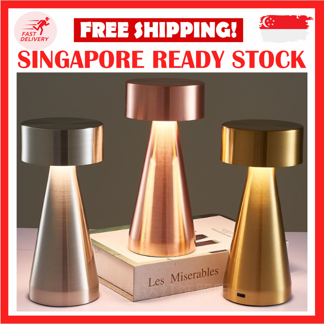 LED RECHAGEABLE PORTABLE CORDLESS TABLE LAMP WITH 3 LEVELS BRIGHTNESS ...