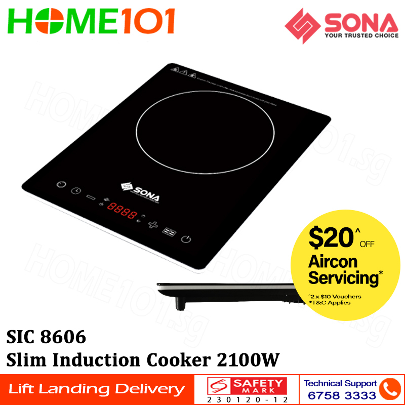 Sona Slim Induction Cooker 2100W SIC 8606 | Shopee Singapore