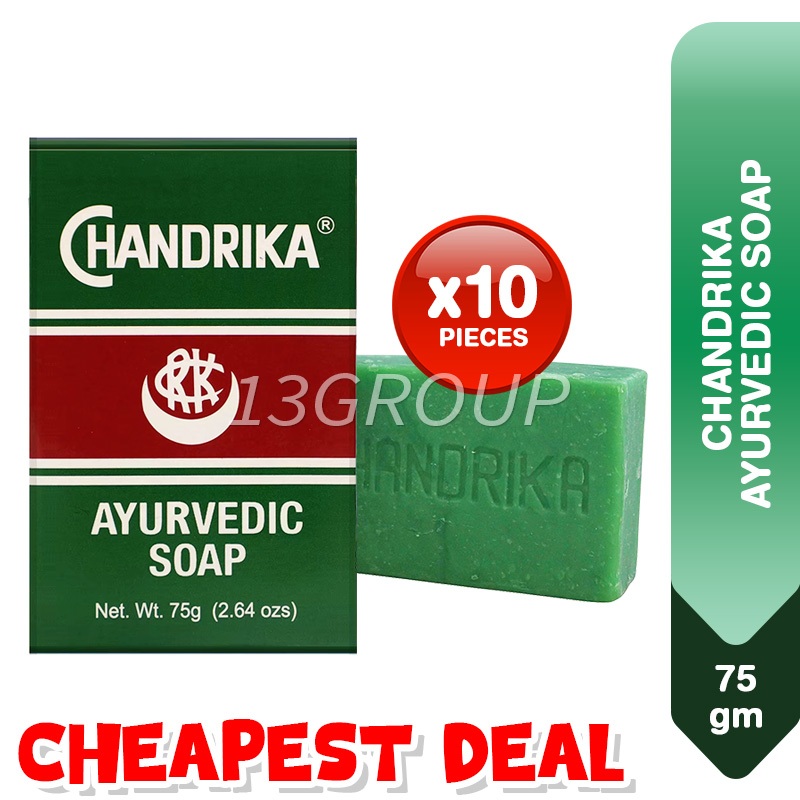 Chandrika Ayurvedic Soap Herbal Natural Bath, 75g [Bundle 10 Pieces ...