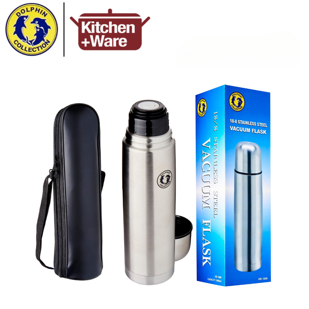 Dolphin Collection Stainless Steel Vacuum Flask With Bag 1000ml/ 800ml ...