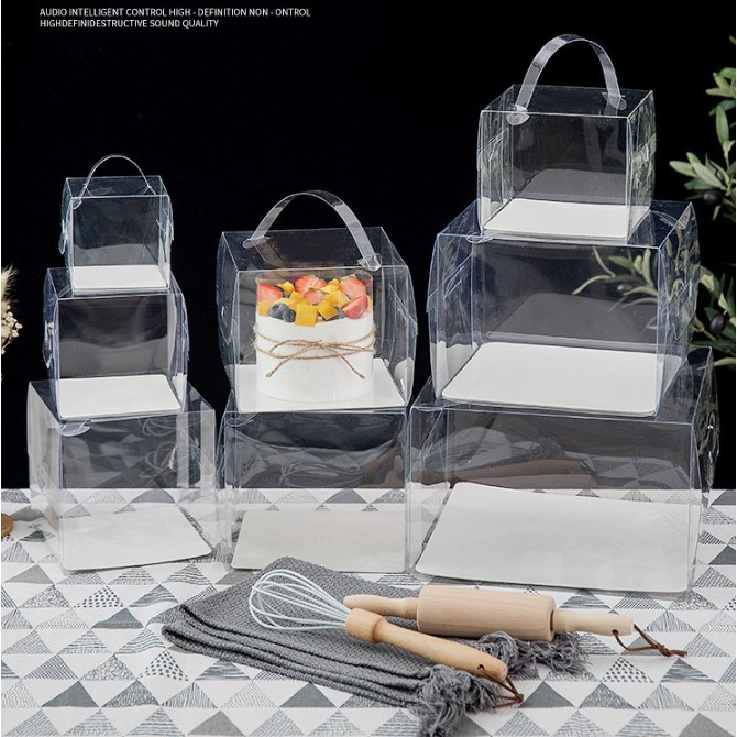 🇸🇬 Cake box (3 / 5 / 6 / 8 / 10 inch) Transparent packaging box with ...
