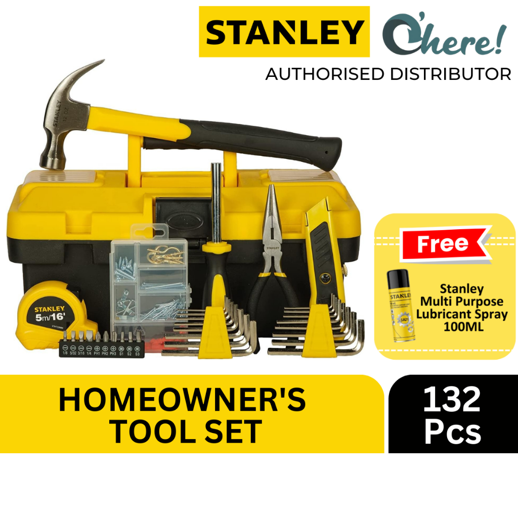 Stanley Homeowner's Tool Set 132 Pcs with Tool Box | Shopee Singapore