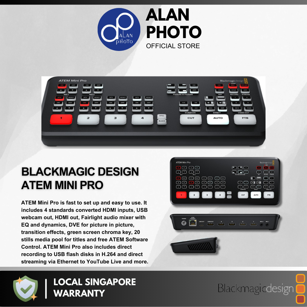Blackmagic Design ATEM Mini Pro HDMI Live Stream Switcher ...