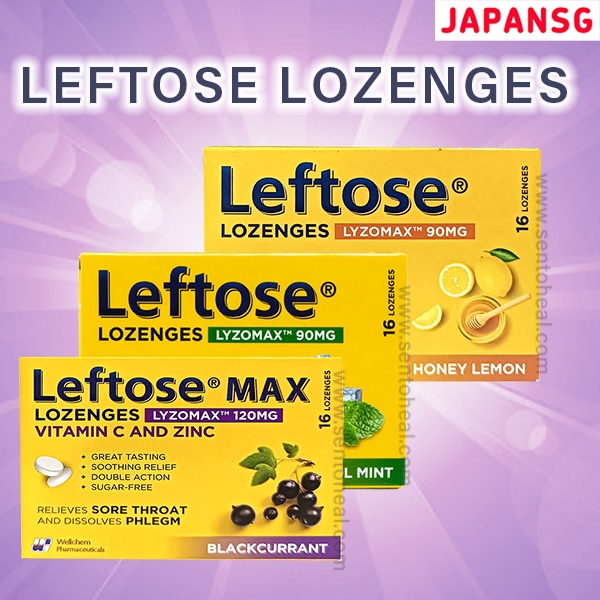 Leftose Lozenges Lyzomax 90mg Honey Lemon/ Cool Mint Flavour/ Leftose ...