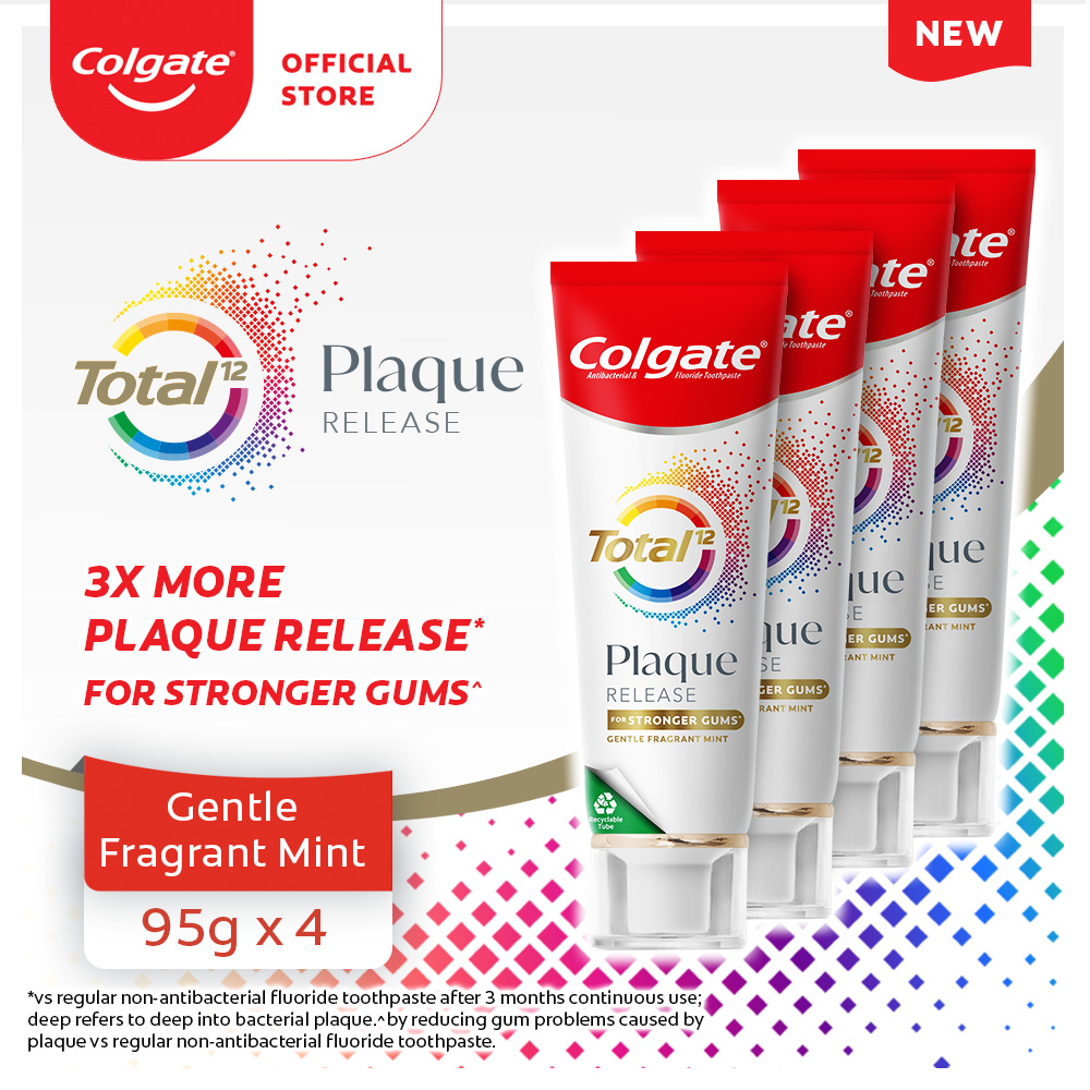 Colgate Total Plaque Release 95g Toothpaste [Bundle of 4] | Shopee ...