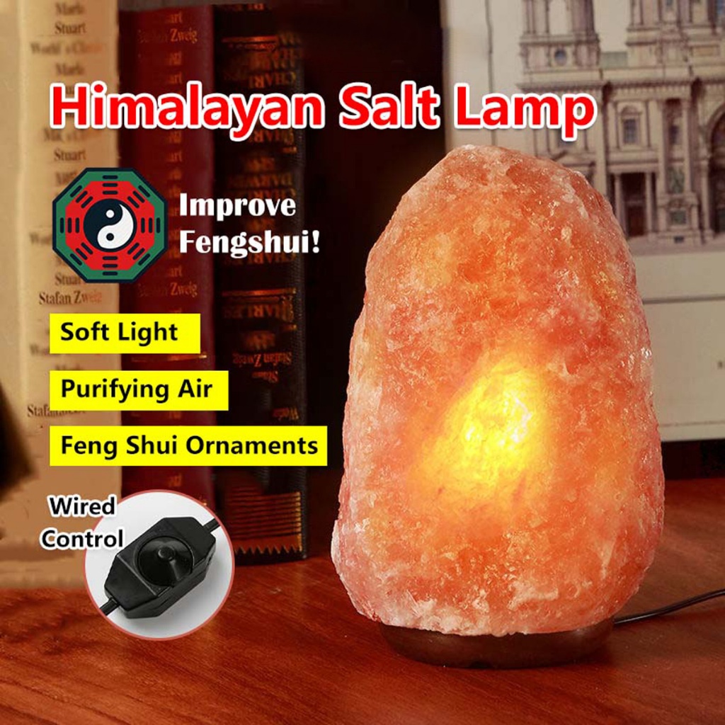 Pure Himalayan Rock Salt Lamp Natural Shaped Air Purifier Ionizer 盐灯 ...