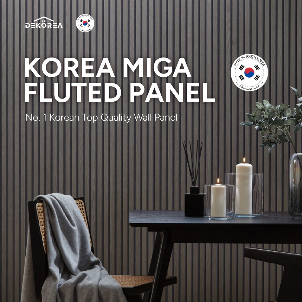 Dekorea Miga Korean Louver Wall Panel Decoration Fluted Panel | Shopee ...