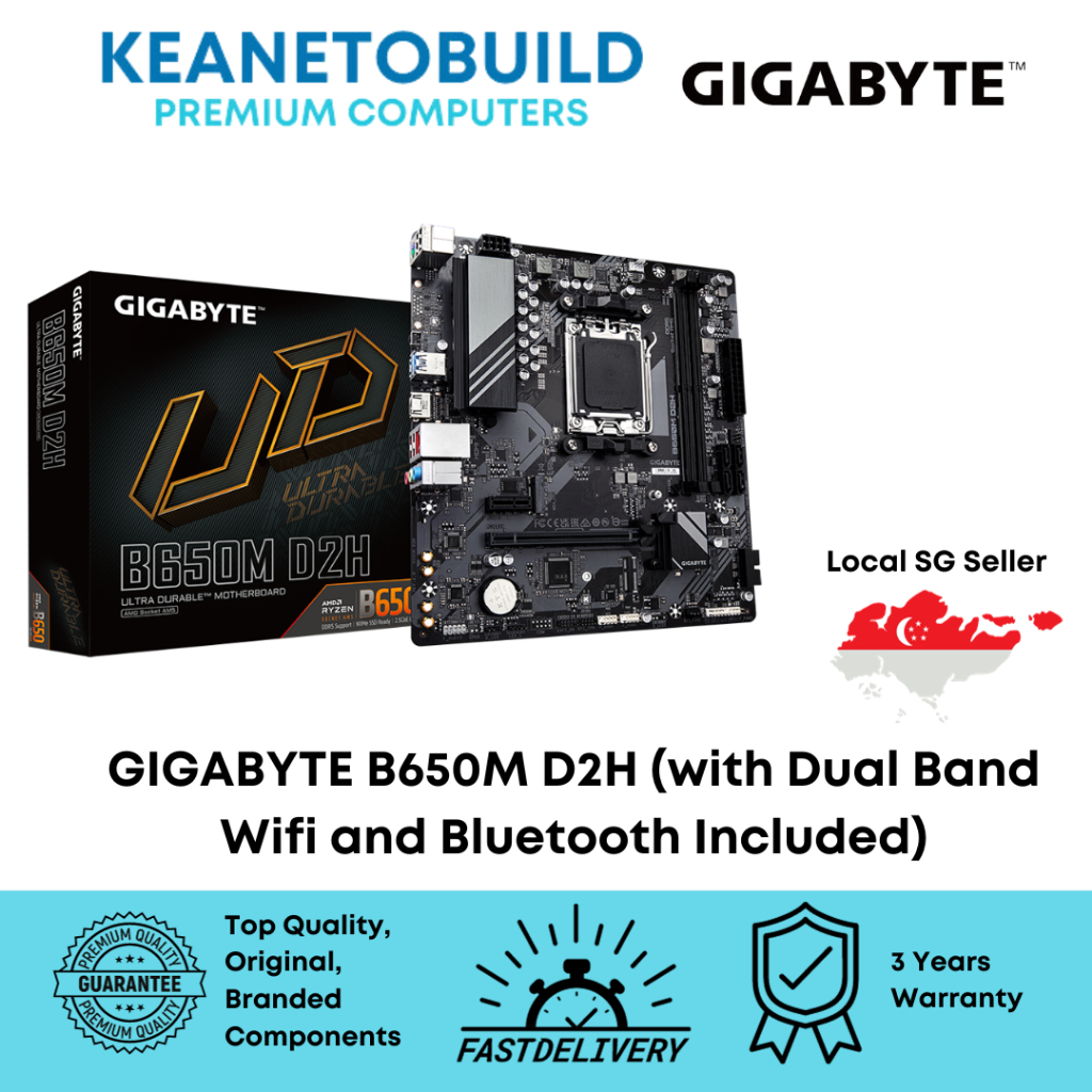 [Ready-Stock, SG] GIGABYTE B650M D2H Motherboard (WIFI AND BLUETOOTH ...