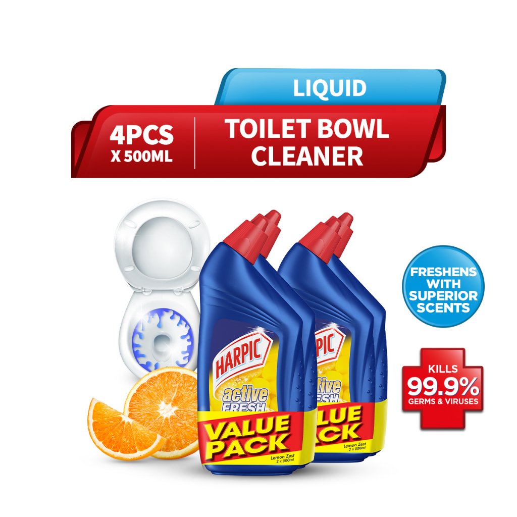 [Bundle of 2] Harpic Lemon Toilet Bowl Cleaner Disinfectant Liquid ...