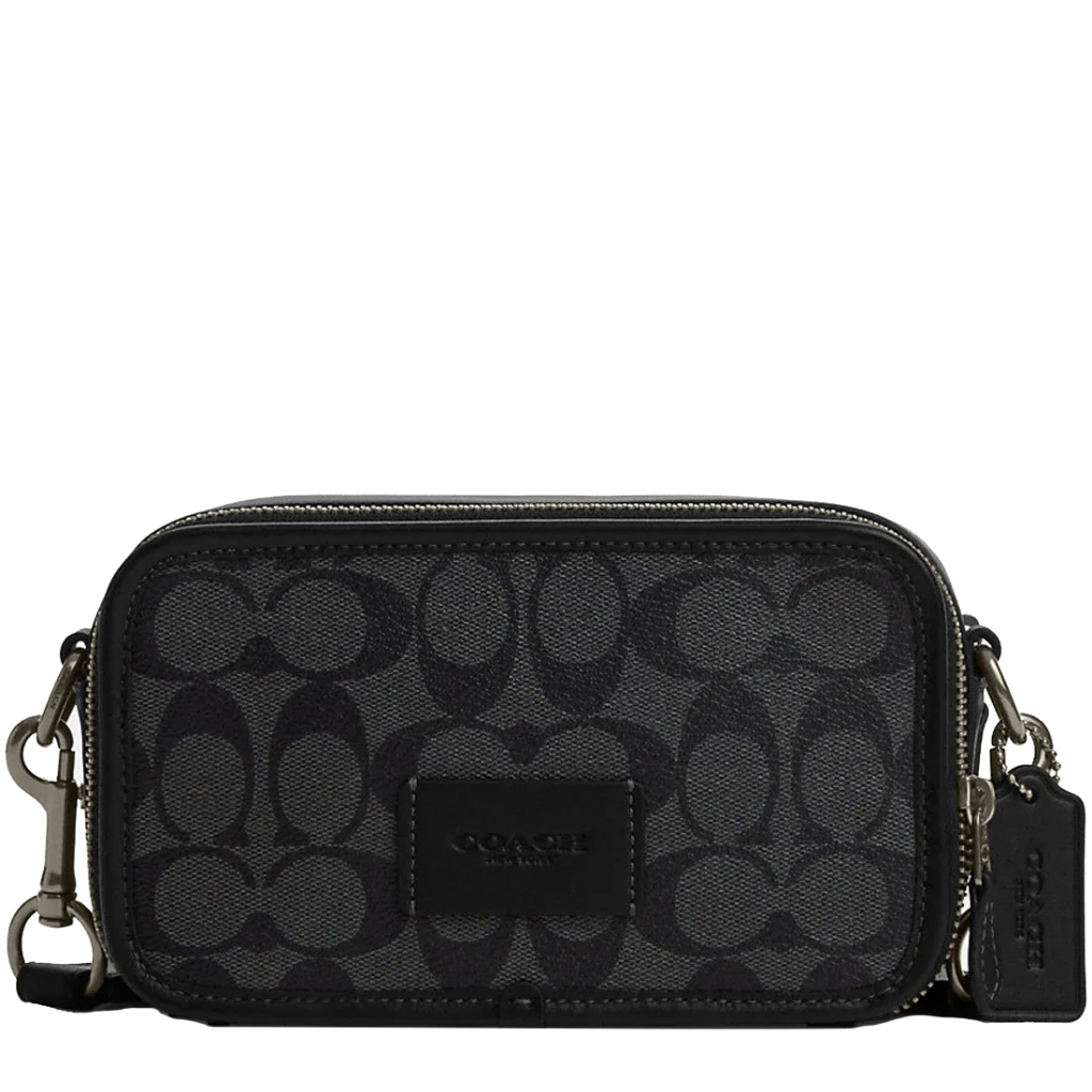 Coach Wyatt Crossbody Bag In Signature Canvas In Charcoal/Black CM109 ...