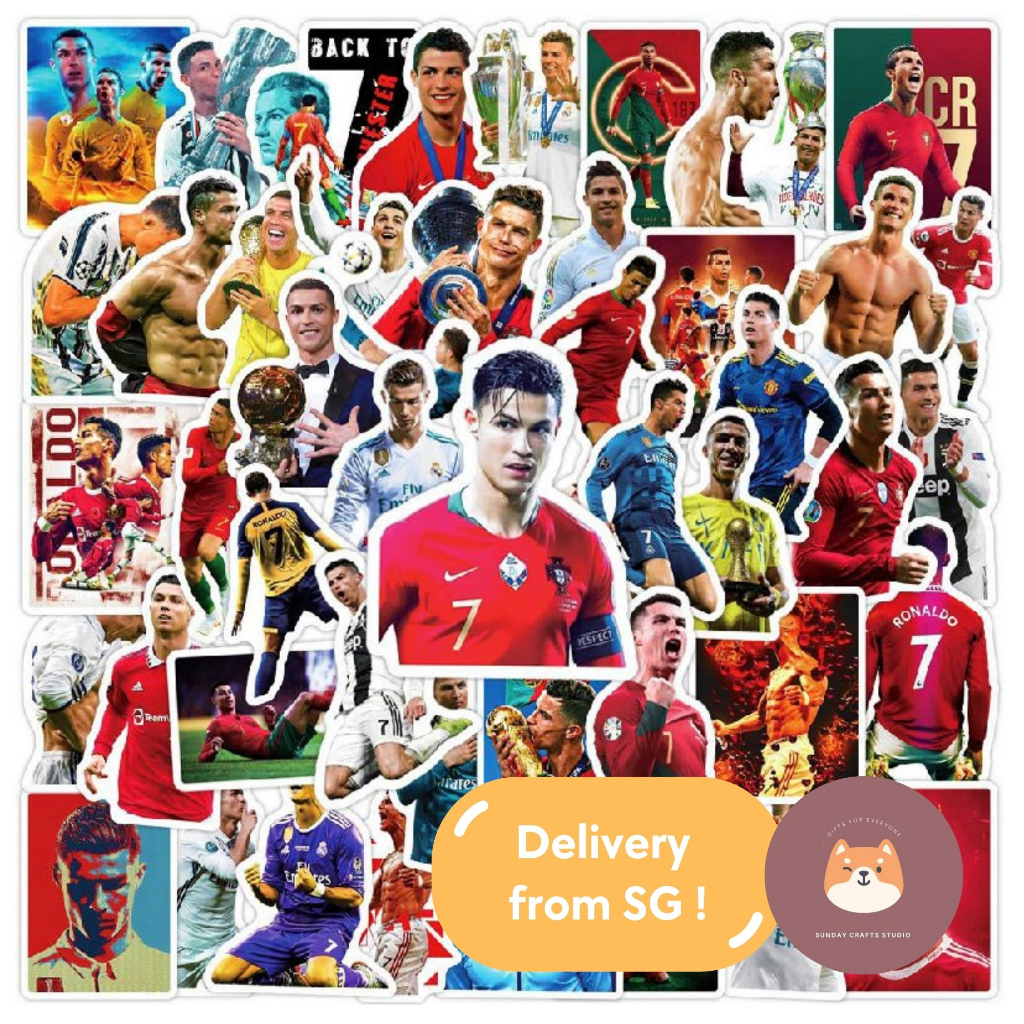 [SG] ️ 50pcs Cristiano Ronaldo Stickers / 2 Designs | Shopee Singapore