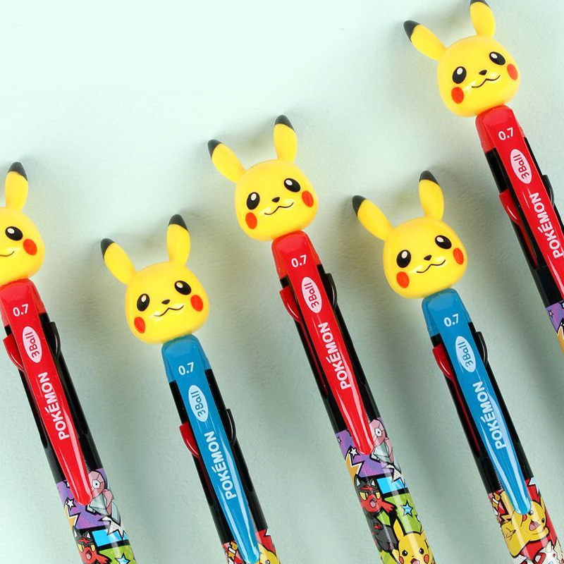 Pokemon Pikachu Cartoon 3colors in a Ball Point Pen Figure Topper Cute ...