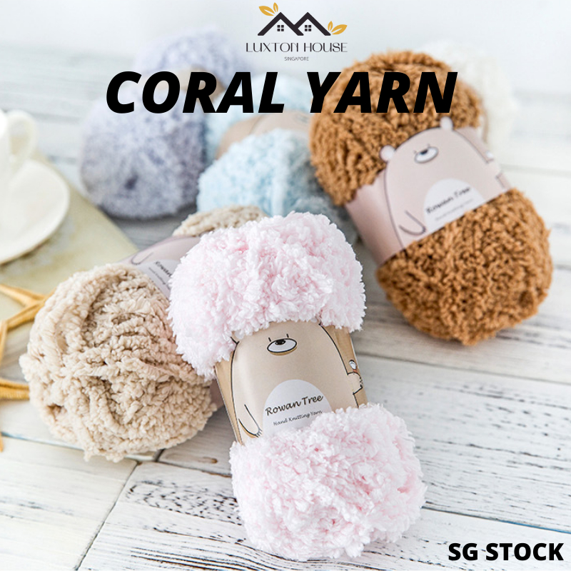{SG} 50g Soft Coral Velvet Yarn Chenille Yarn for Crocheting Fluffy ...