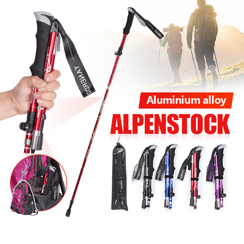 【SG Stock】Collapsible Tri-fold Trekking Hiking Poles Light-weight ...