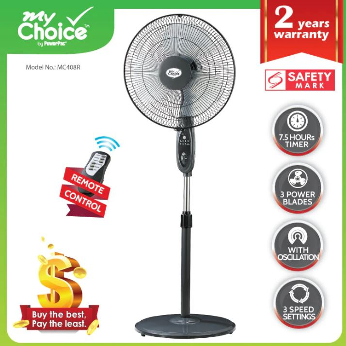 PowerPac My Choice 16" Stand Fan with Remote Control (MC408R) | Shopee ...