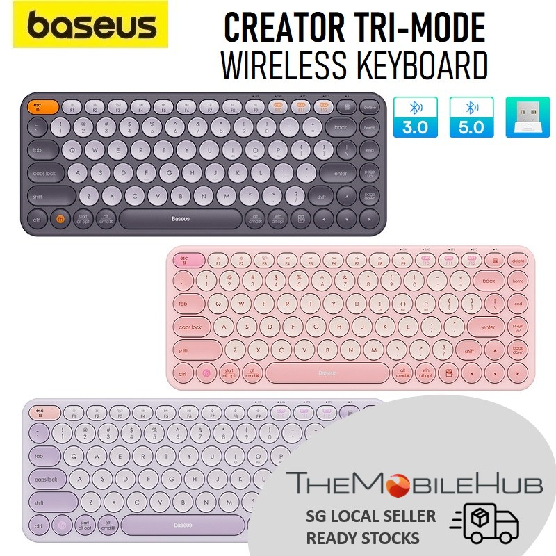 Baseus K01A K01B Creator Tri-Mode Wireless Bluetooth Keyboard Windows ...