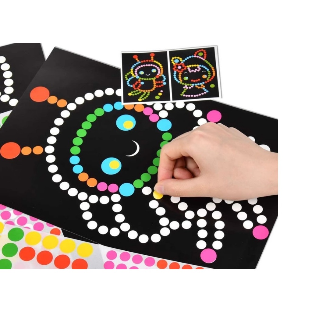 Colour Dot Mosaic Dots Colouring DIY Paper Sticker Paperbag Cartoon ...