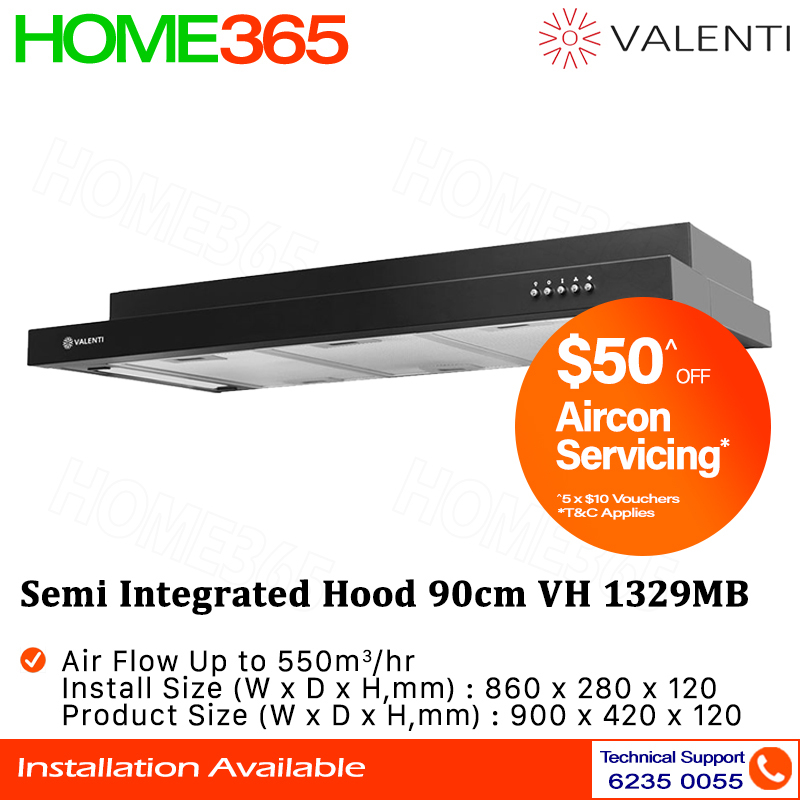 Valenti Semi-Integrated Hood 90cm VH 1329MB | Shopee Singapore