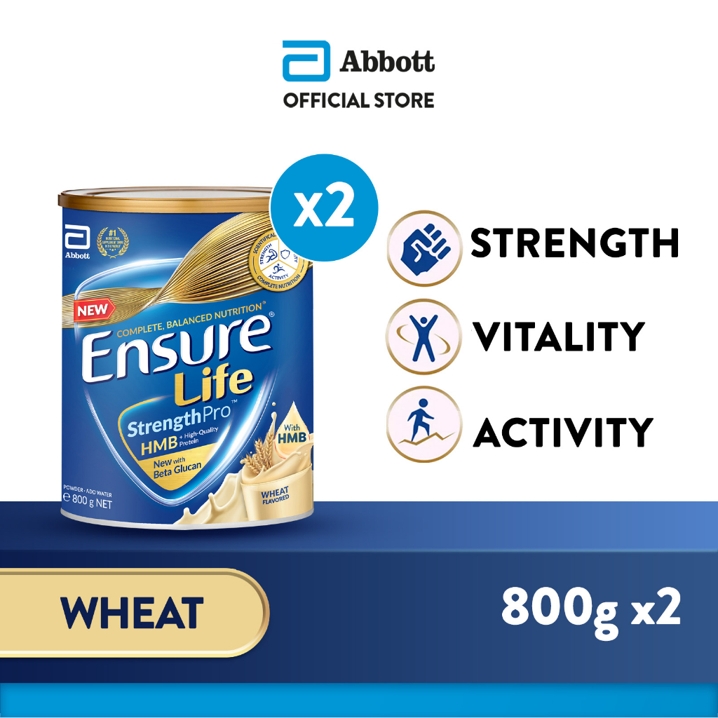 [Bundle of 2] Ensure® Life StrengthProᵀᴹ Wheat 800g | Shopee Singapore