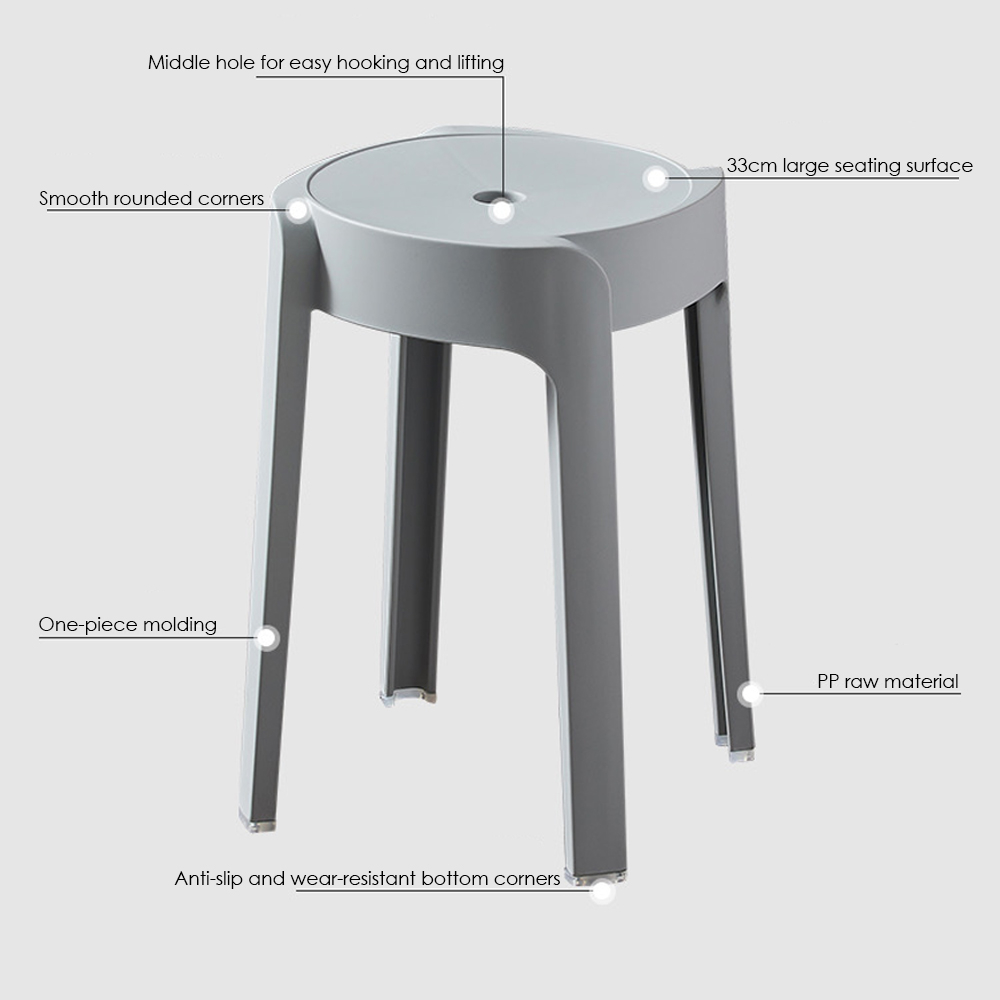 🔥SG Seller🔥 Upgraded Stackable Designer Modern Plastic Stool Chair ...