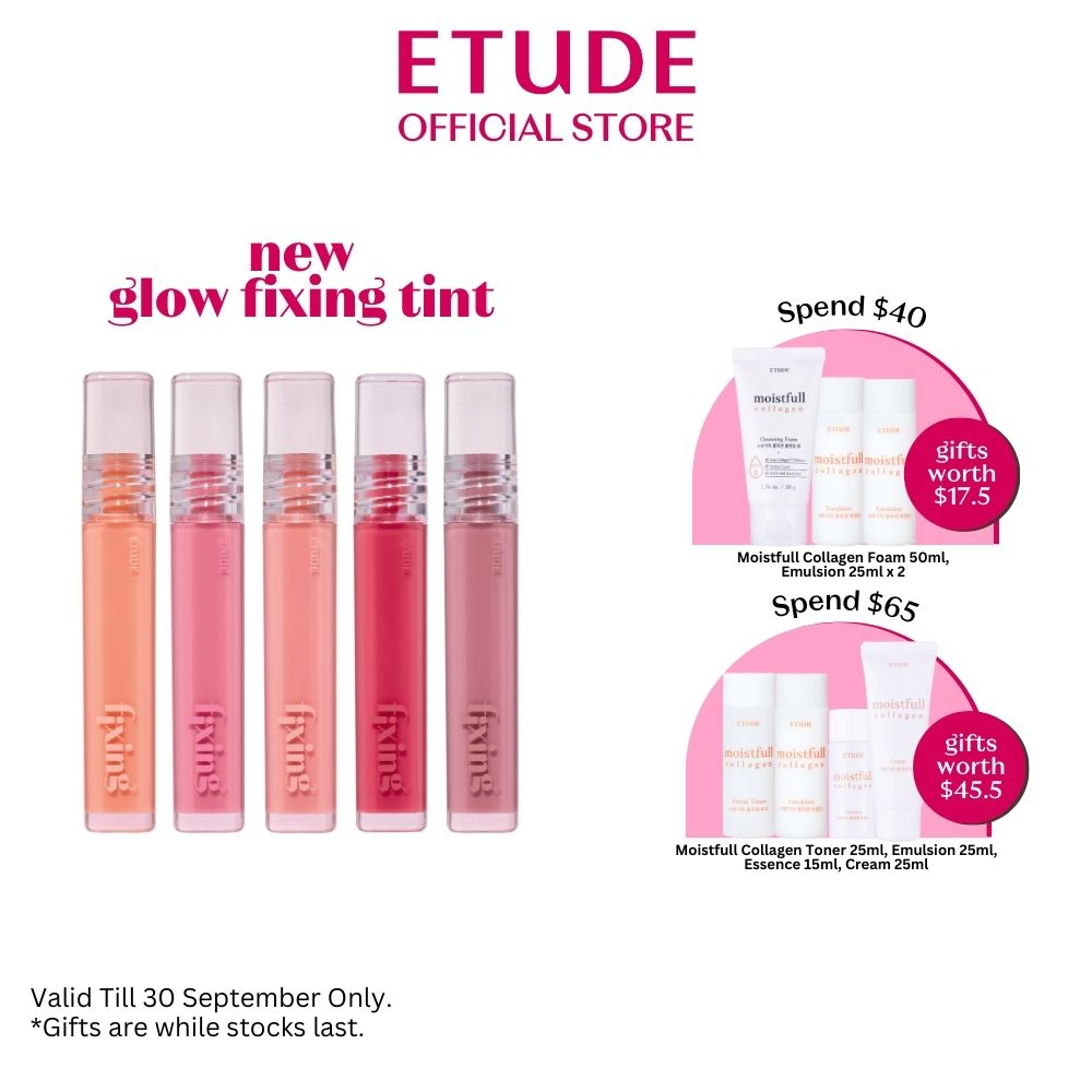 Etude Glow Fixing Tint (Long Lasting, Non-Sticky Glossy Shine Lip Stain ...