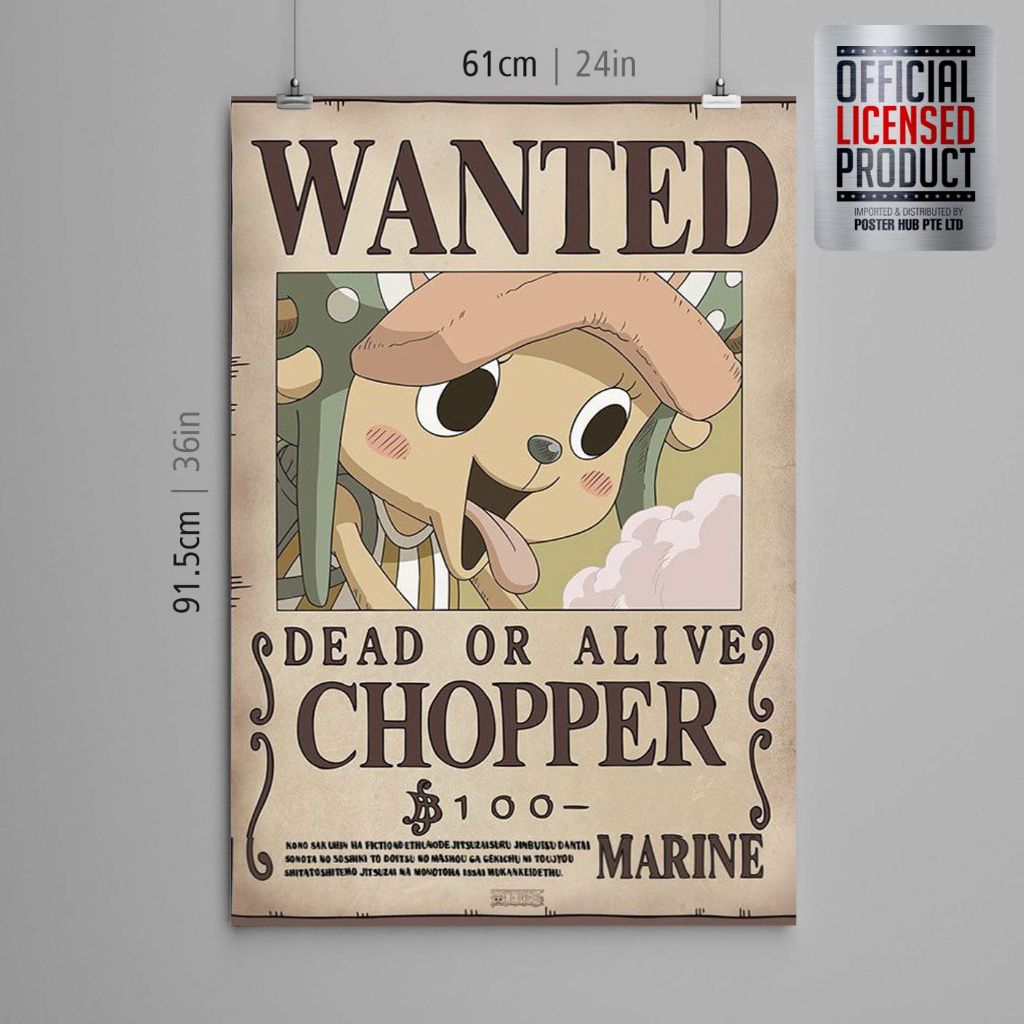 One Piece - Chopper Wanted Pinup Wall Decoration Poster | Shopee Singapore