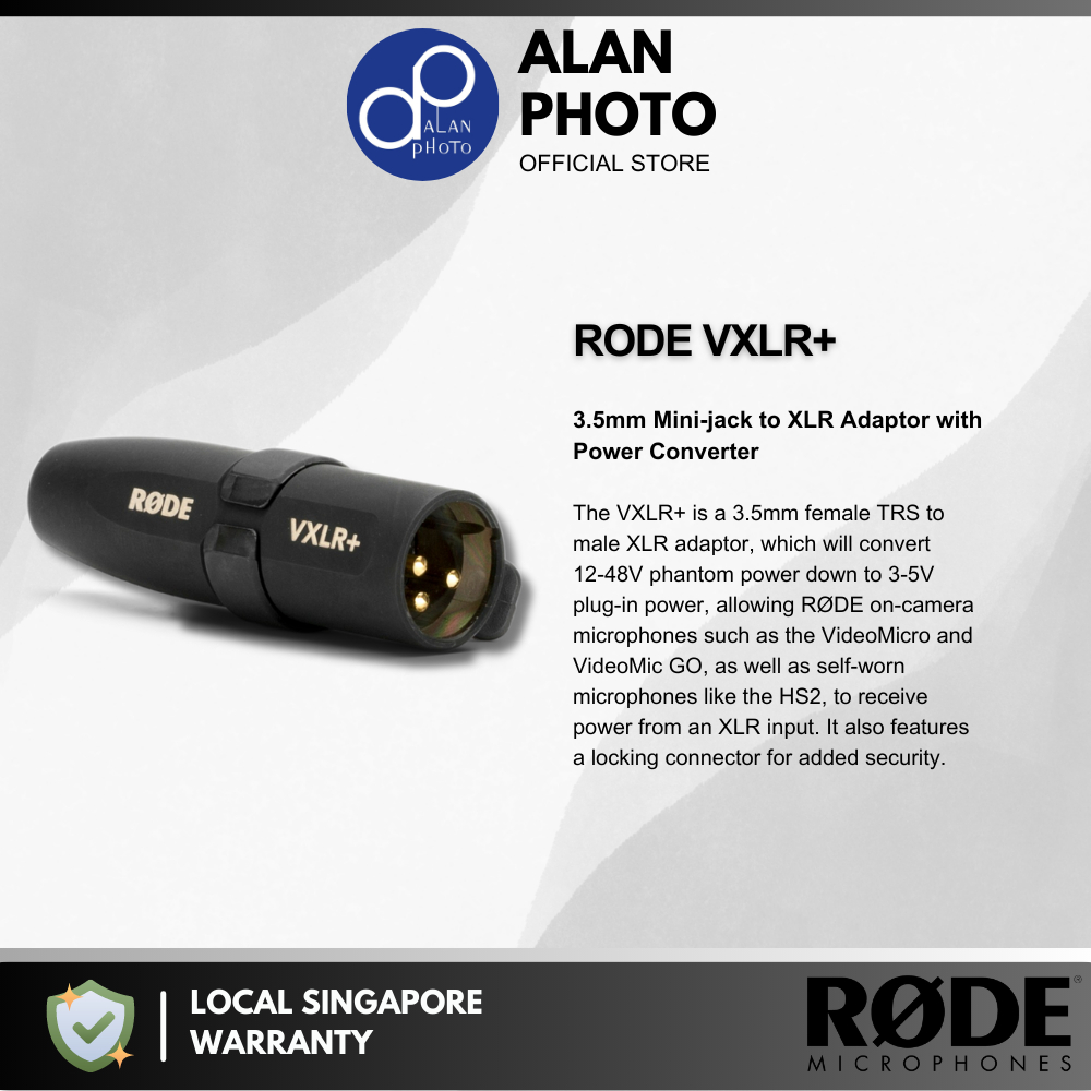 Rode VXLR Plus VXLR+ 3.5mm to XLR Adapter with Power Converter | Shopee ...
