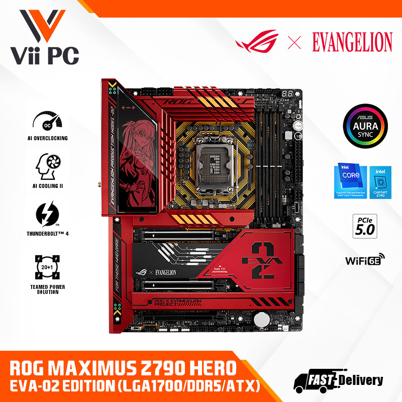 ASUS ROG Maximus Z790 Hero EVA-02 Edition Intel® Z790 LGA 1700 ATX motherboard, 20 + 1 power ...