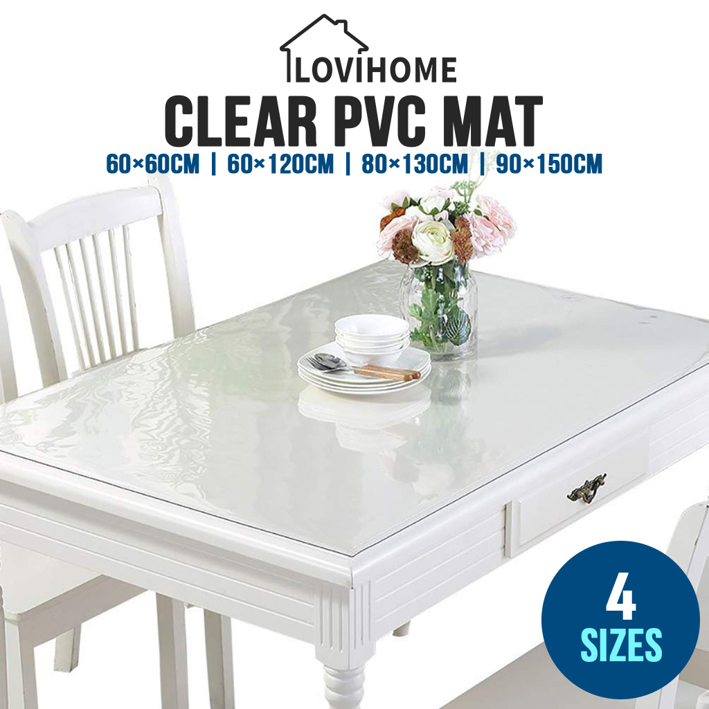 SG Clear PVC Table Mat - Easy Cleaning Tablecloth Transparent Plastic ...