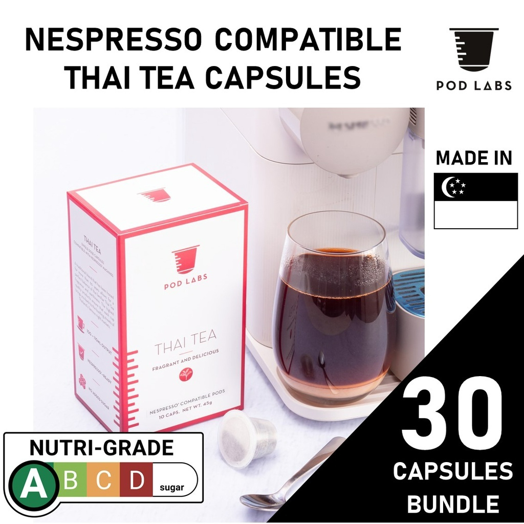 [Bundle of 3 Special] Pod Labs Nespresso Compatible Thai Tea (30 Capsules) EXP:04OCT2025 ...