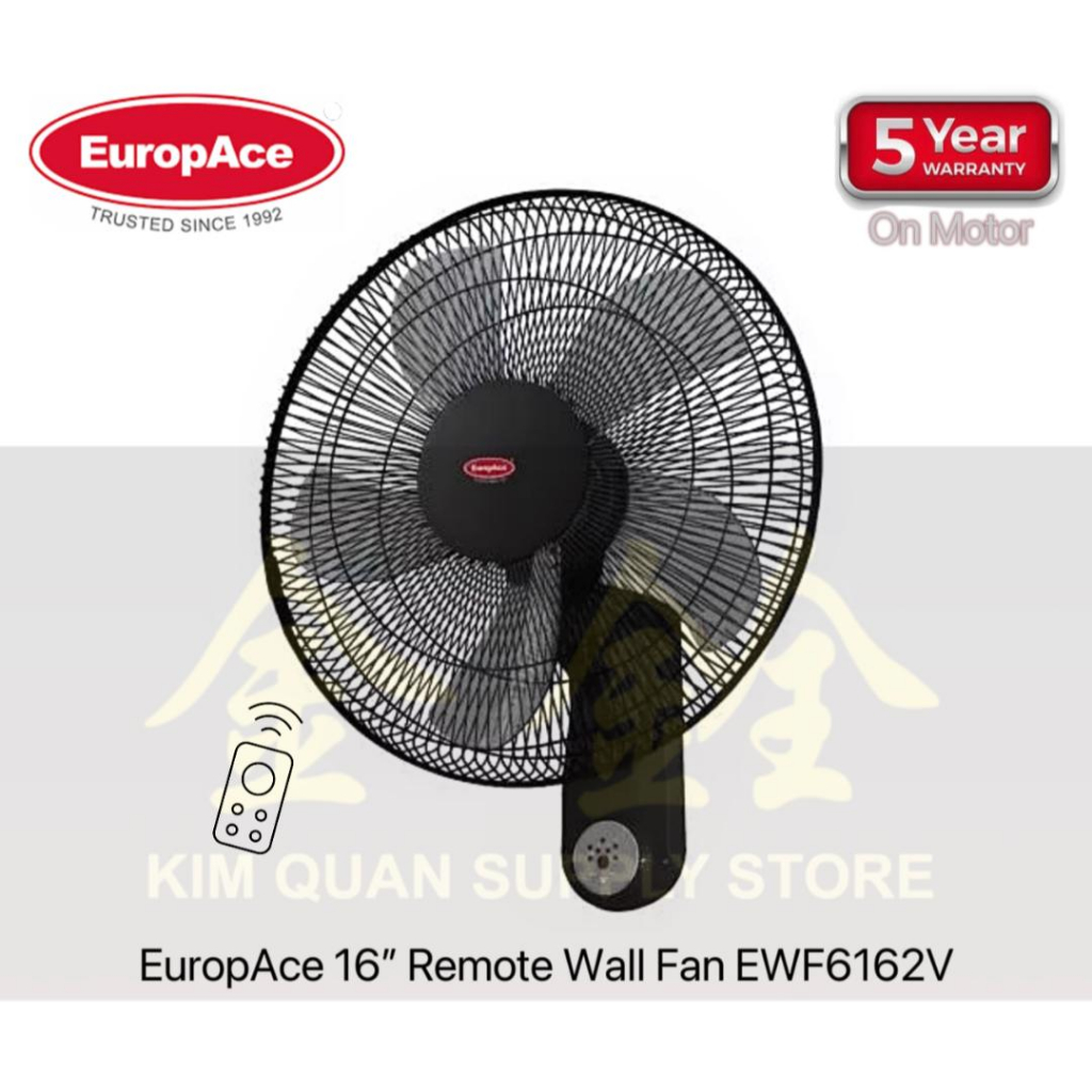 EuropAce 16" Wall Fan with Remote EWF6162V | EWF 6162V [Two Years ...