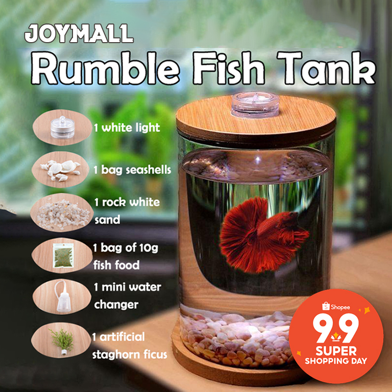 SG Fish Tank Rumble Table Top FishTank Round Shaped with LED Liahts and ...