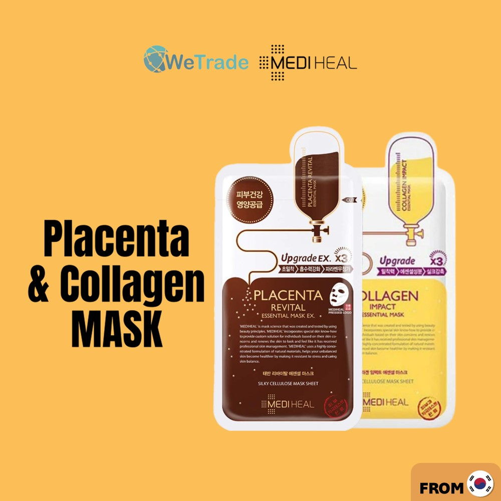 MEDIHEAL Face Mask | Collagen & Placenta Revital Essential ...