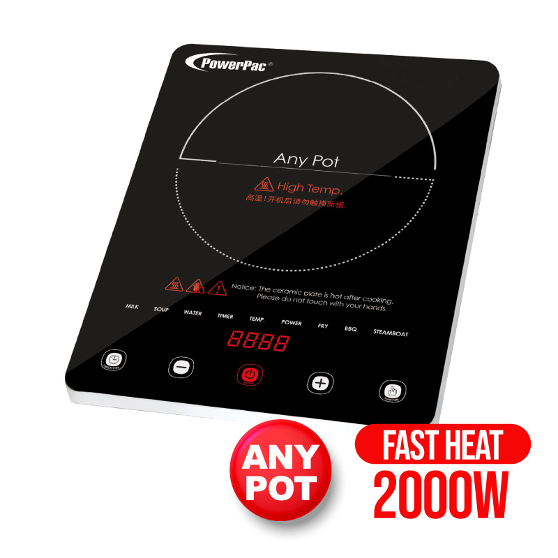 PowerPac Ceramic Cooker Steamboat (Any Pot), BBQ Grill 2000 Watts ...