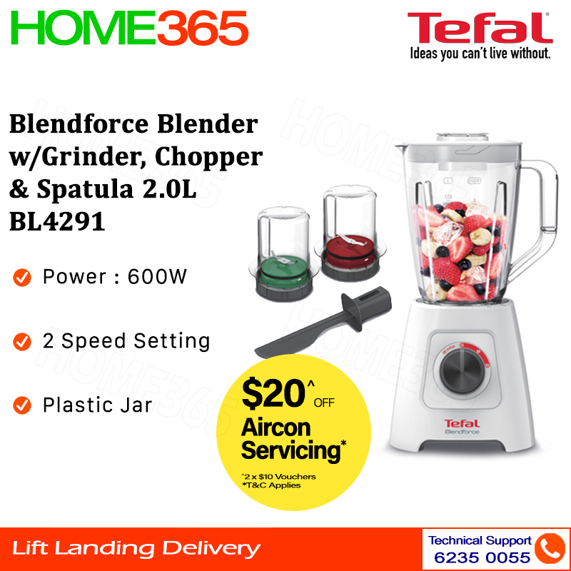 Tefal Blendforce Blender with Grinder , Chopper & Spatula 2.0L BL4291 | Shopee Singapore